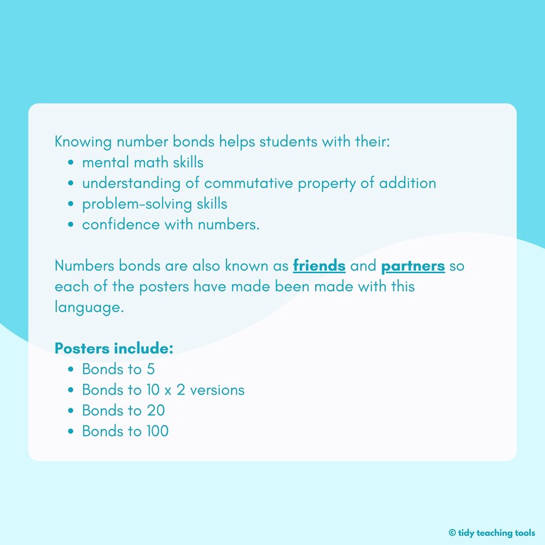 Number Bonds Posters | 5, 10, 20 and 100 - Etsy