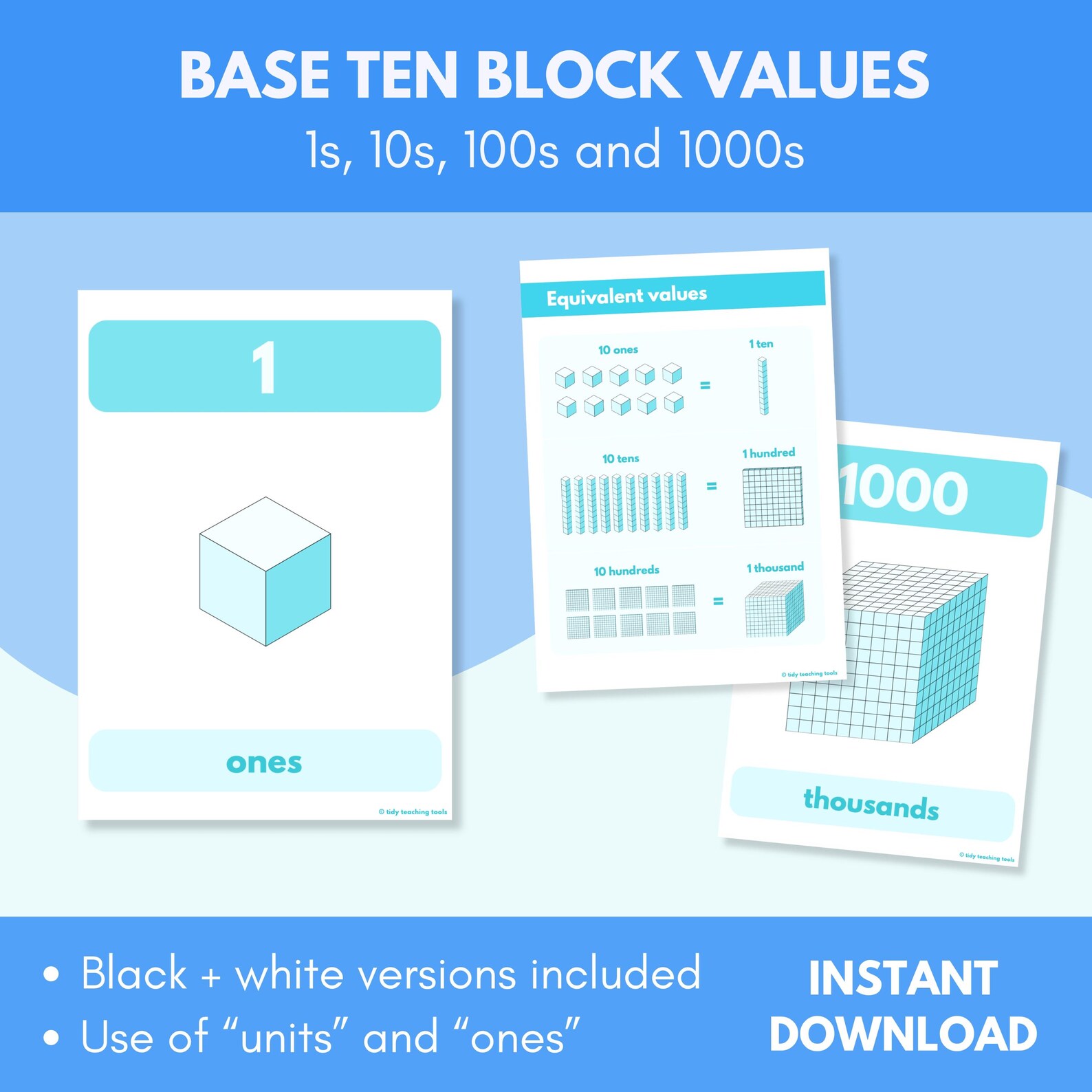 Base Ten / MAB Values Posters - Etsy