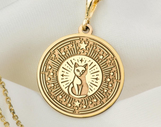 14K Gold Cat Cameo Pendant / Blue Cameo / Genuine Yellow Gold / Feline ...