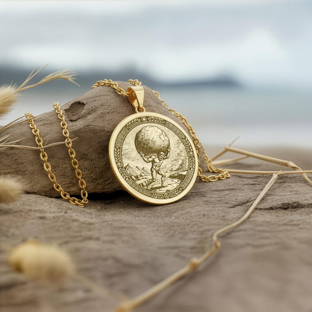 Sisyphus Necklace, Greek Mythology Pendant, Push the Boulder Jewelry - Etsy