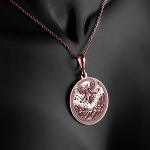 14K Solid Gold Valkyrie Necklace, Valkyrie Silver Pendant, Rose Gold ...