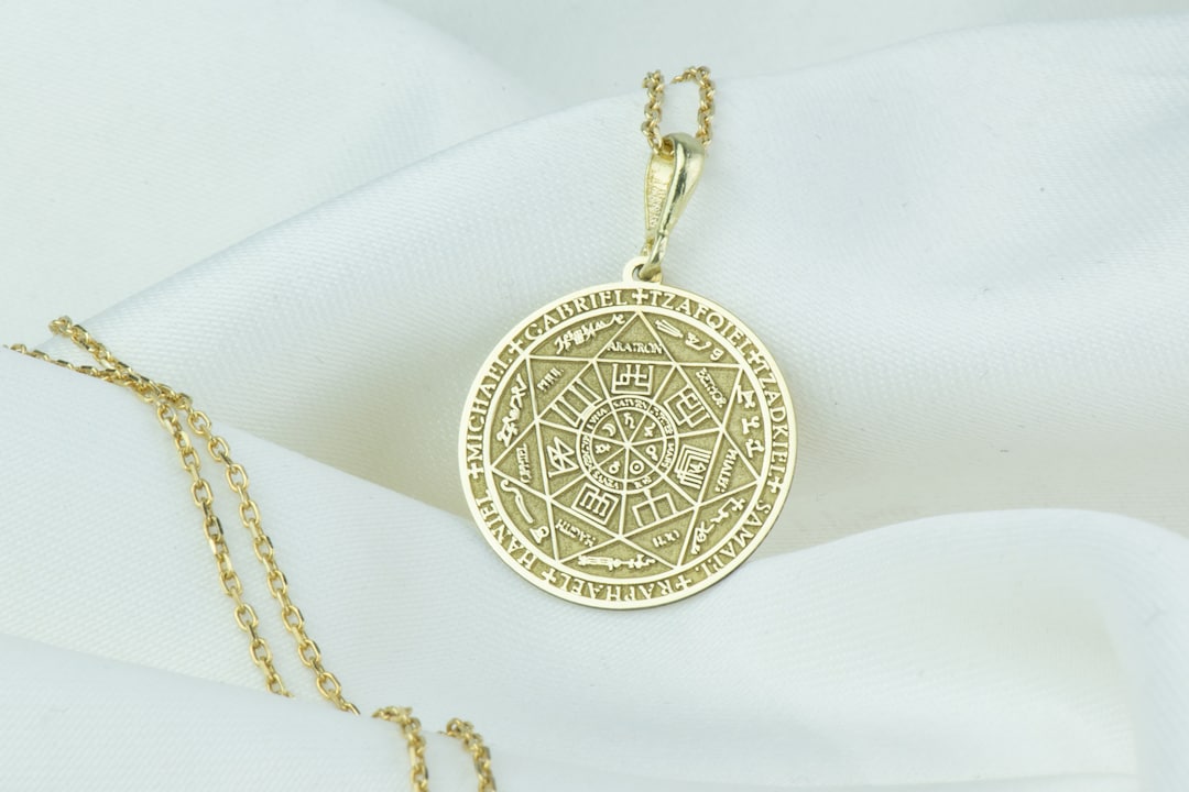 14K Solid Gold Religious Seven Archangels, Protection Jewelry ...