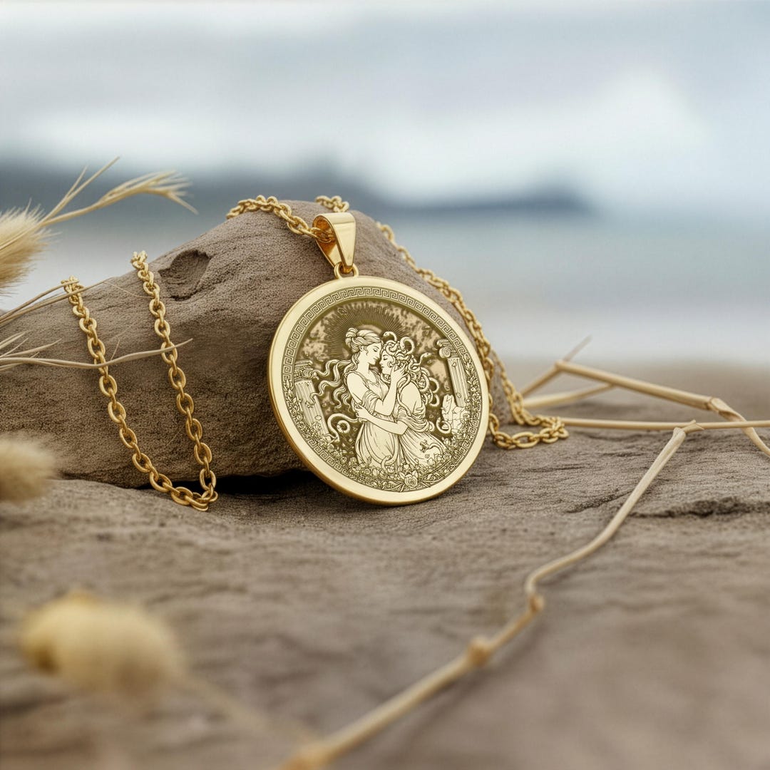 Medusa & Venus Pendant: Greek Goddess Jewelry, Lesbian Lovers Necklace ...