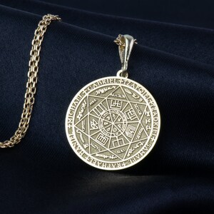 14K Solid Gold Religious Seven Archangels, Protection Jewelry ...