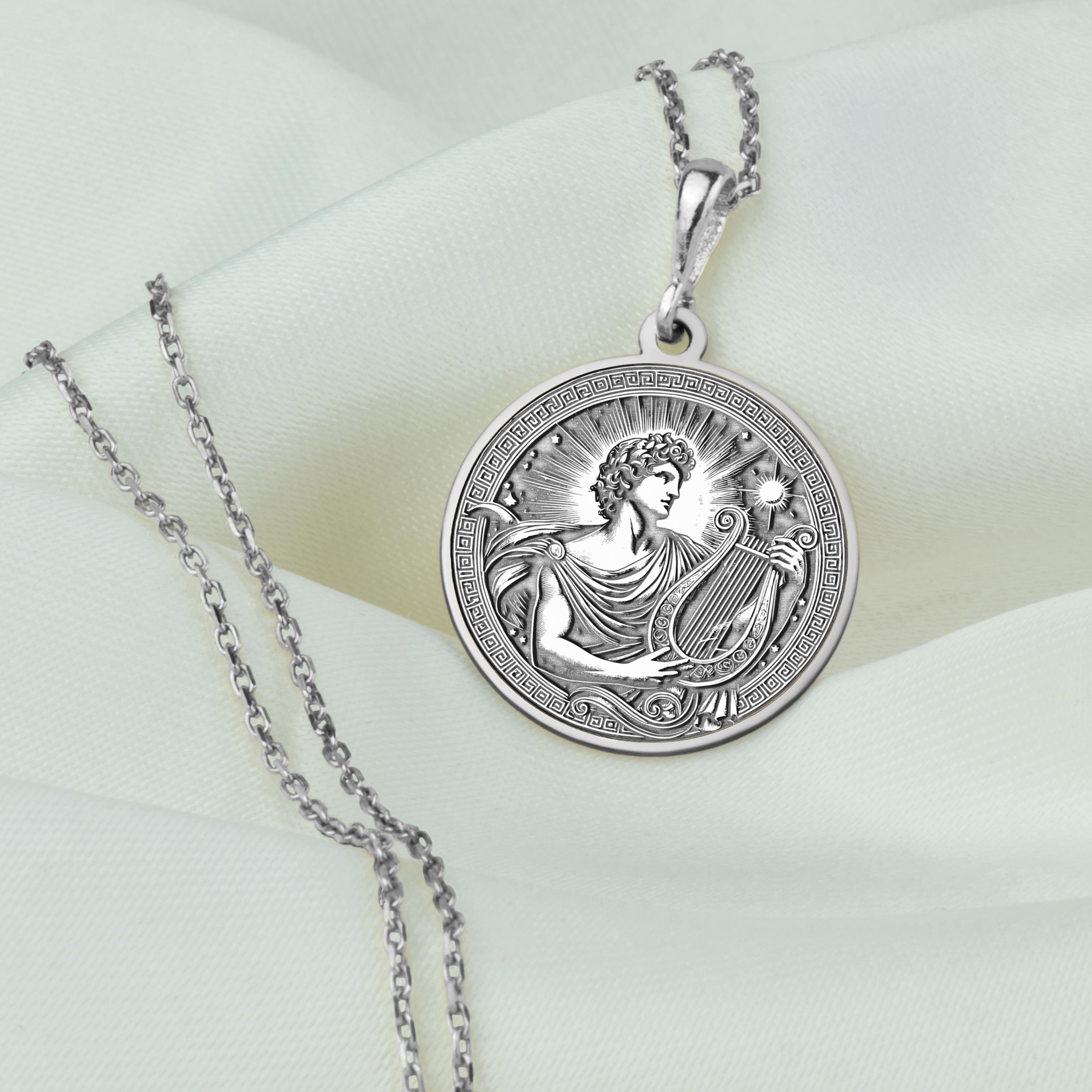 14K Gold Apollo Medallion Necklace: Greek God Jewelry, Mythology Gift ...