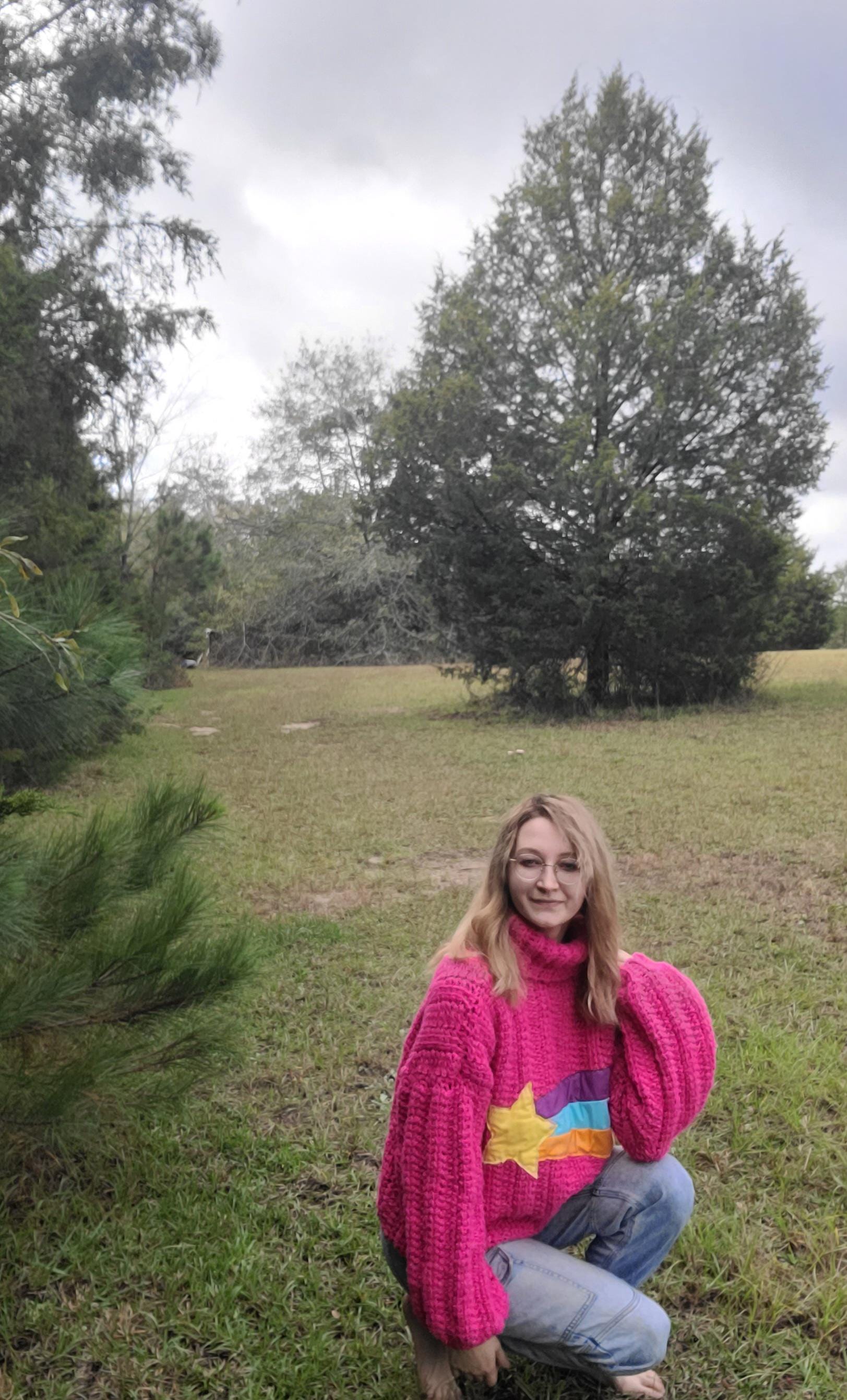 Fluffy Pink Shooting Star Sweater Crochet Pattern Inspired by Mabel ...