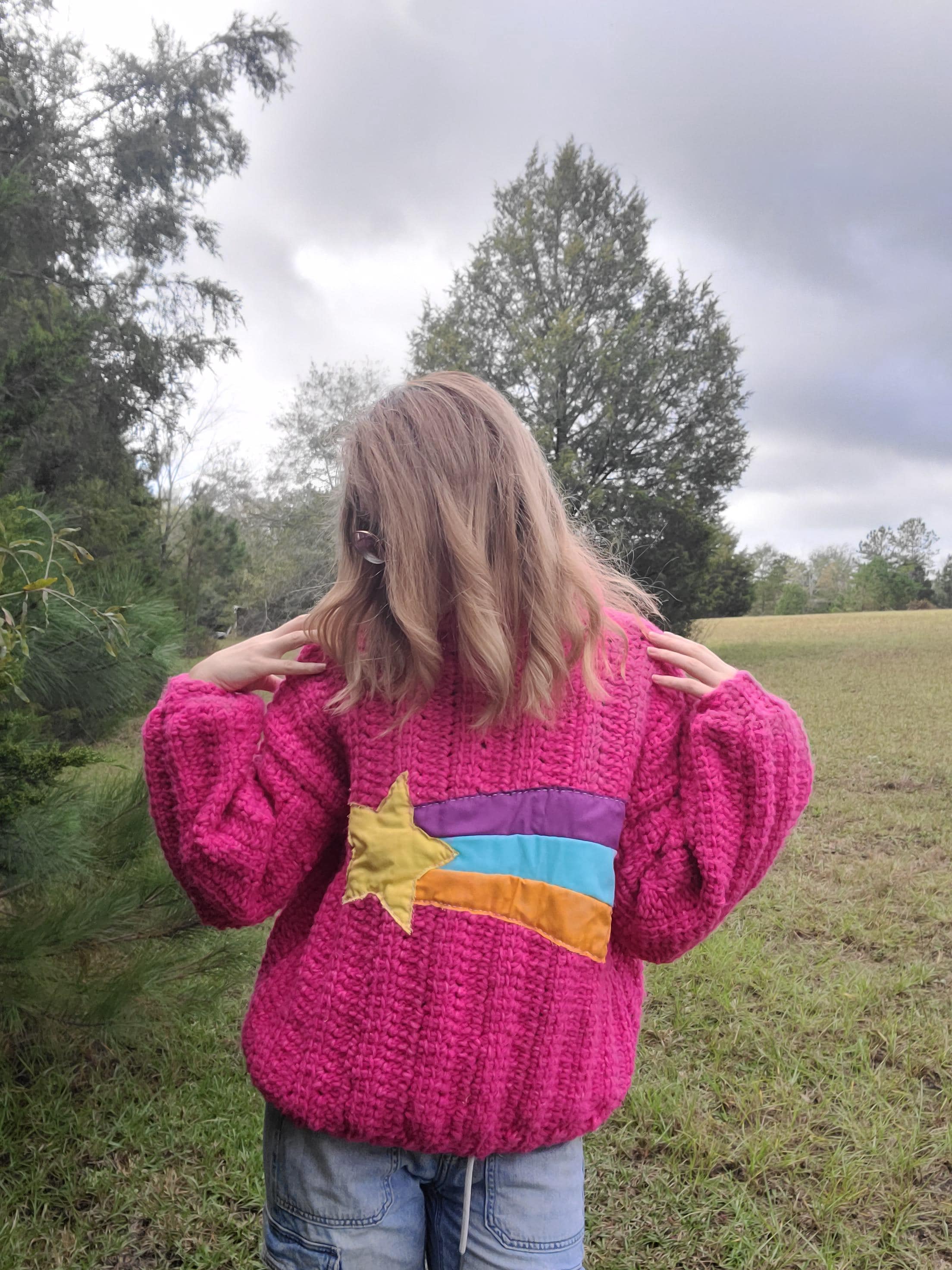Fluffy Pink Shooting Star Sweater Crochet Pattern Inspired by Mabel Gravity Falls - Etsy