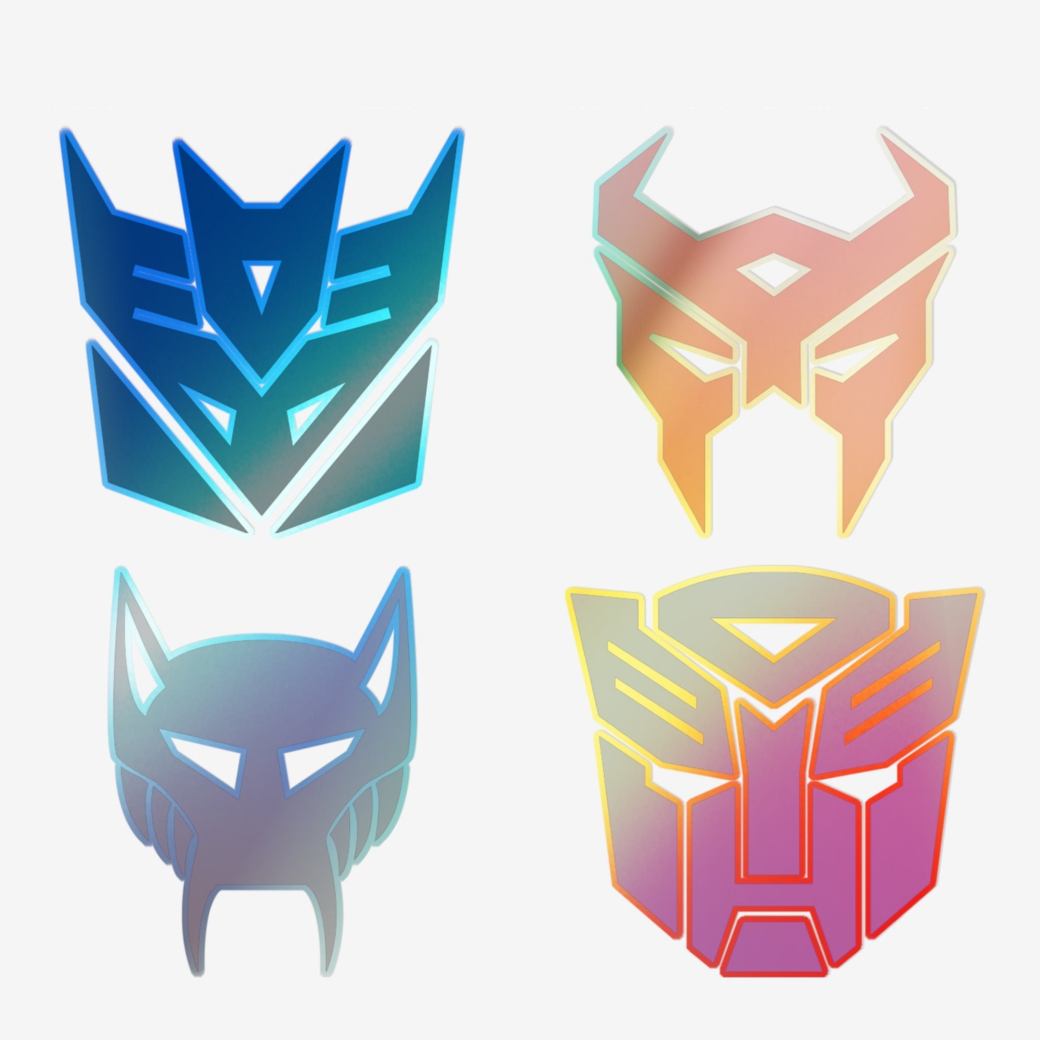 4 Decal Sticker Pack, Decepticons, Autobots, Maximals, Terrorcons ...