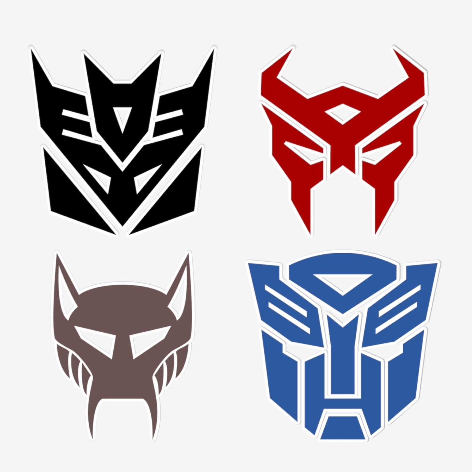 4 Decal Sticker Pack, Decepticons, Autobots, Maximals, Terrorcons ...