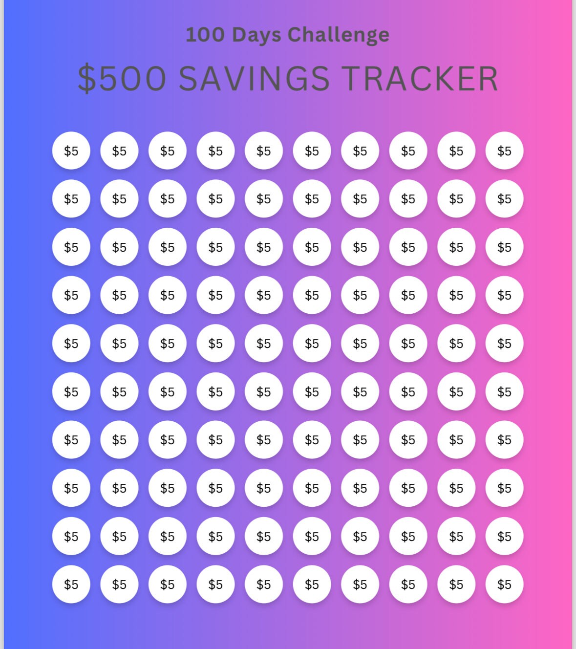 Money Management Tracker, Money Tracker, Savings Challenge, 100 Day ...