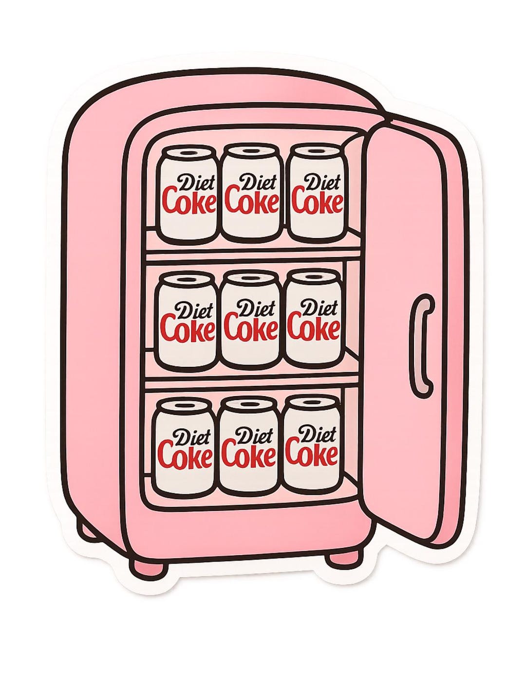 Retro Fridge Diet Coke Lover Sticker - Etsy