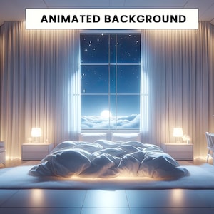 Animated Background Minimalist Room, Vtuber Overlay, Bed Clouds, Twitch ...