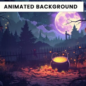 Animated Background Witch Cauldron, Halloween Decor, Vtuber Overlay ...