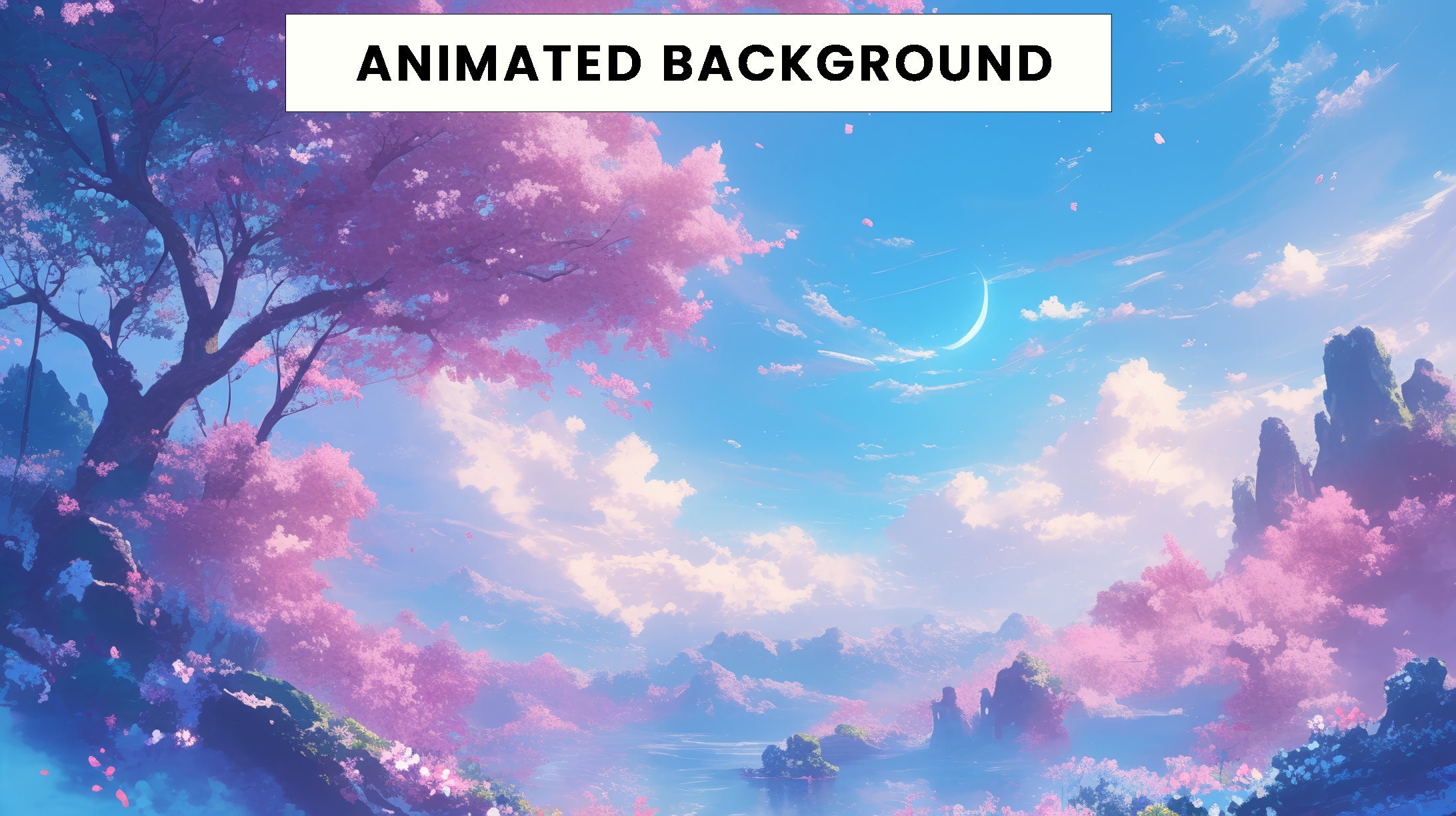 Animated Background Fantasy Anime Landscape, Vtuber Overlay, Twitch ...