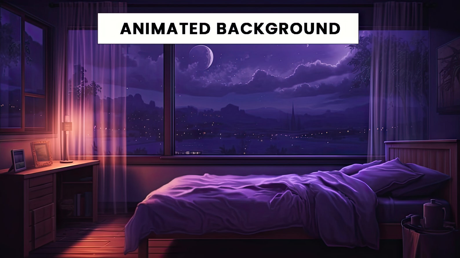 Animated Background Cozy Lofi Bedroom, Vtuber Overlay, Twitch Overlay ...