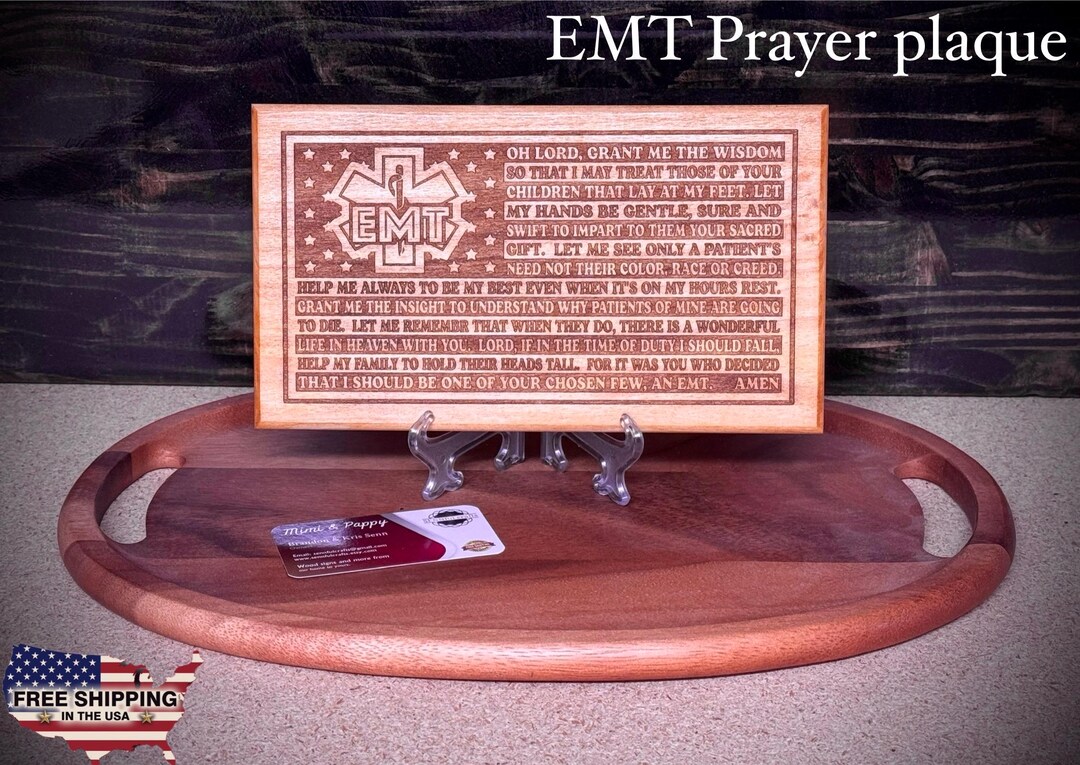 EMT Prayer Plaque. EMT Gift. Emt’s Gift. Emt’s Prayer. This Includes ...