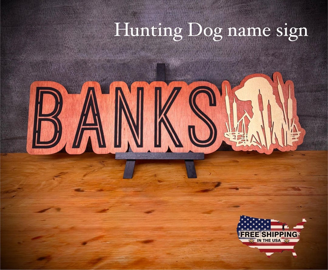 Hunting Dog Sign, Wood Name Sign, Dog Theme, Nursery Name Sign, Above ...
