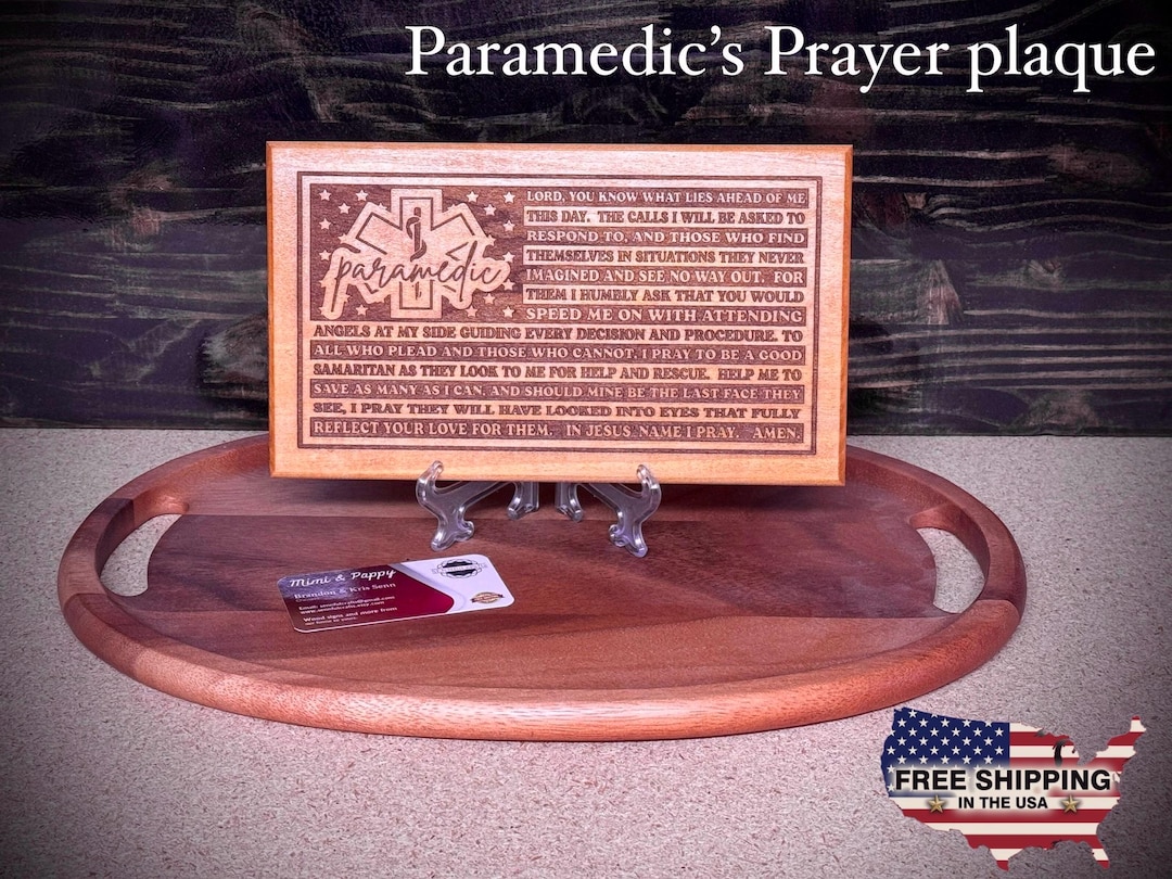 Paramedic Prayer Plaque. Paramedic Gift. Paramedic’s Gift. Paramedic’s ...