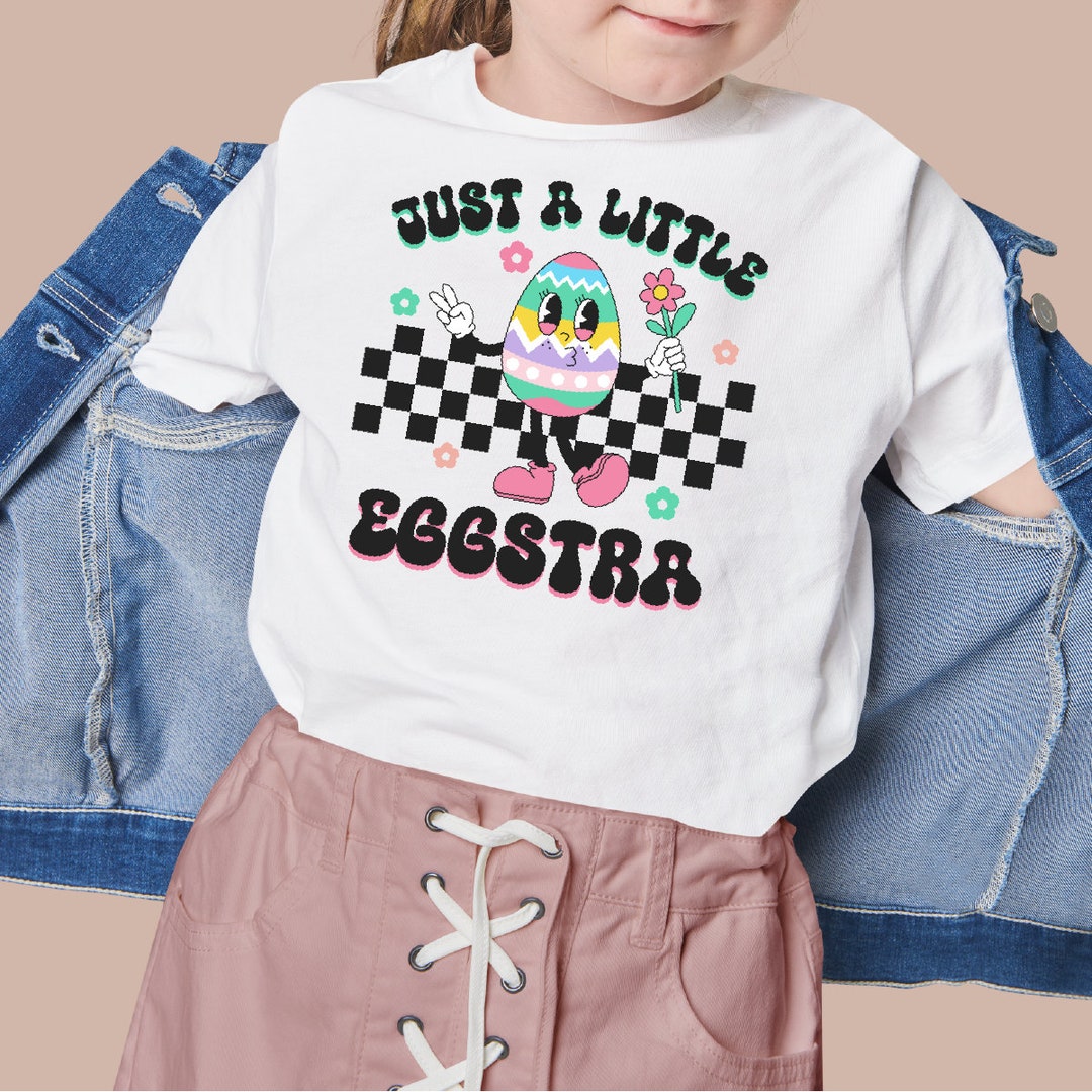 Just A Little Eggstra SVG Groovy Easter Design for Easter Day, Egg ...