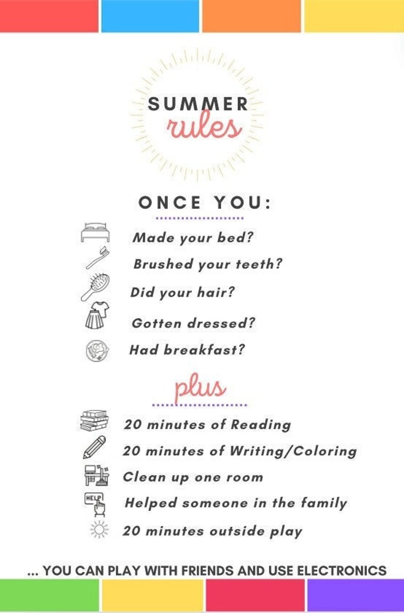 Summer Rules Printable - Etsy