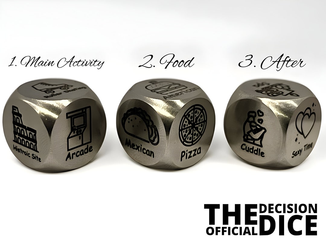 Personalized Couples Decision Dice: Stainless Steel Date Night Game - Etsy