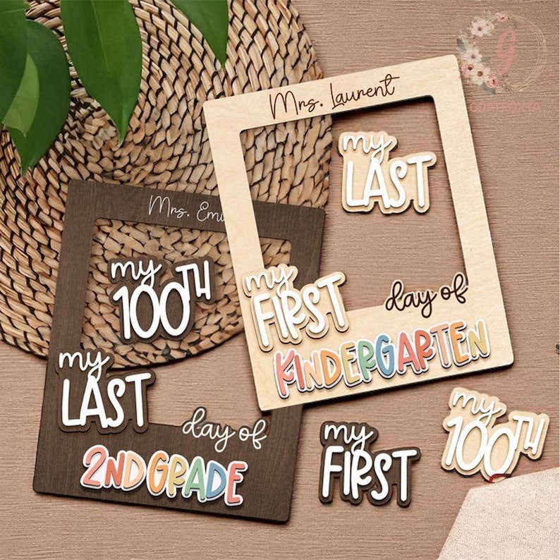 Personalized Photo School Year, Teacher Photo Prop, Interchangeable ...