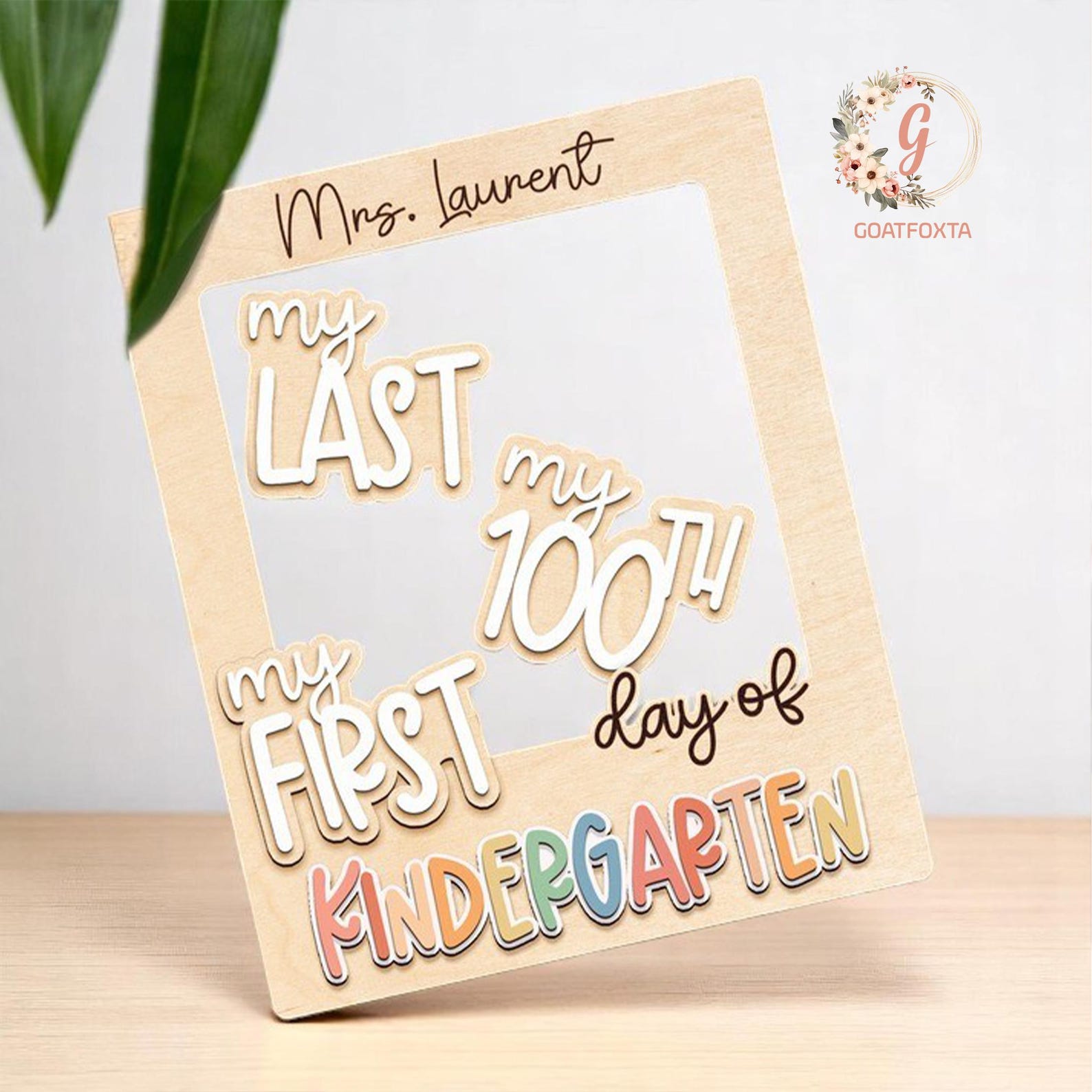 Personalized Photo School Year, Teacher Photo Prop, Interchangeable ...