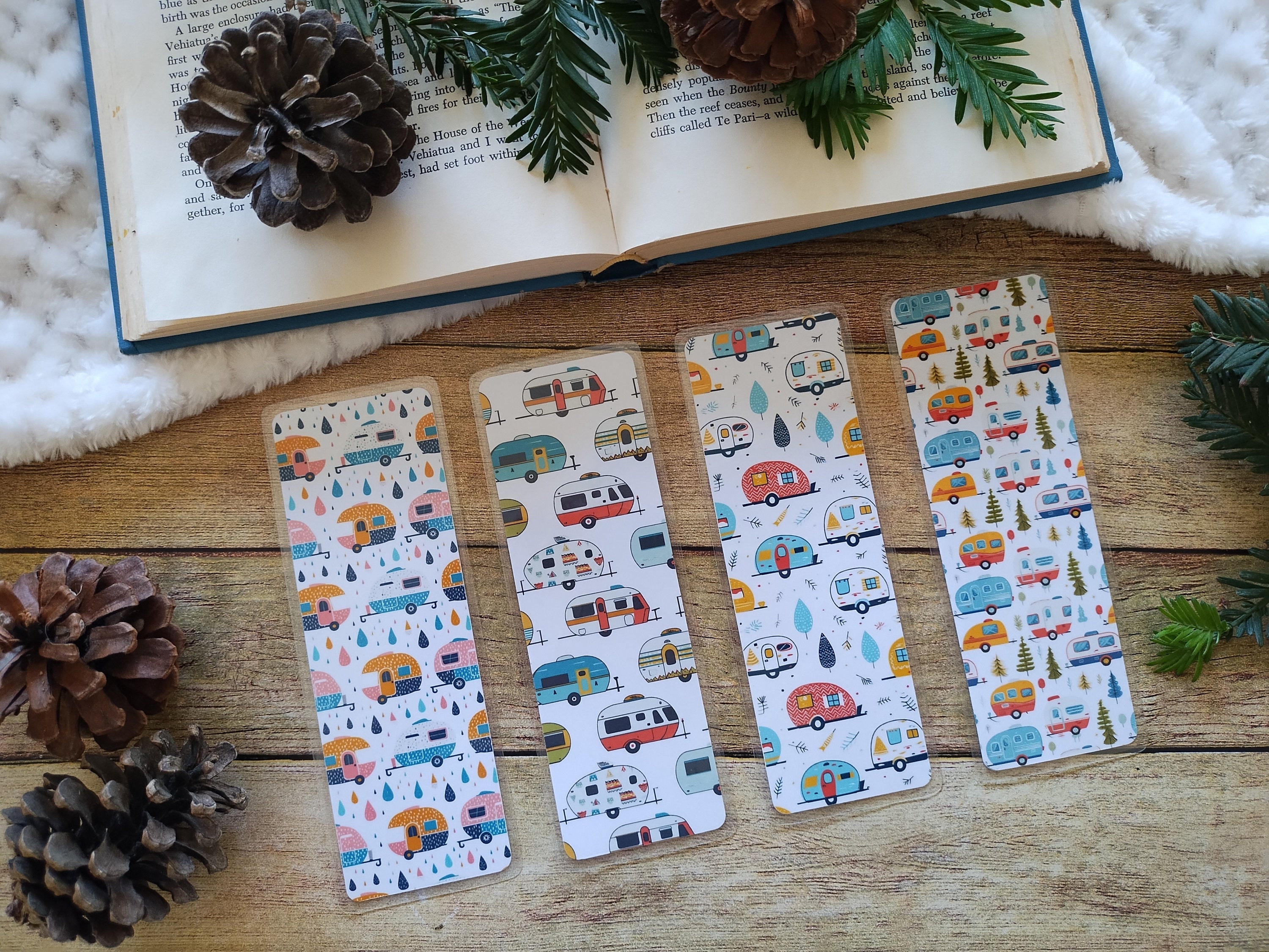 HAPPY CAMPERS Bookmark Collection Double-sided Laminated Bookmarks With ...