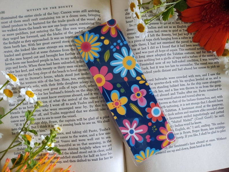 RETRO DAISY FLOWERS Bookmark Collection Double-sided Laminated ...