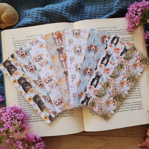ADORABLE DOG BREEDS Bookmark Collection Double-sided Laminated ...