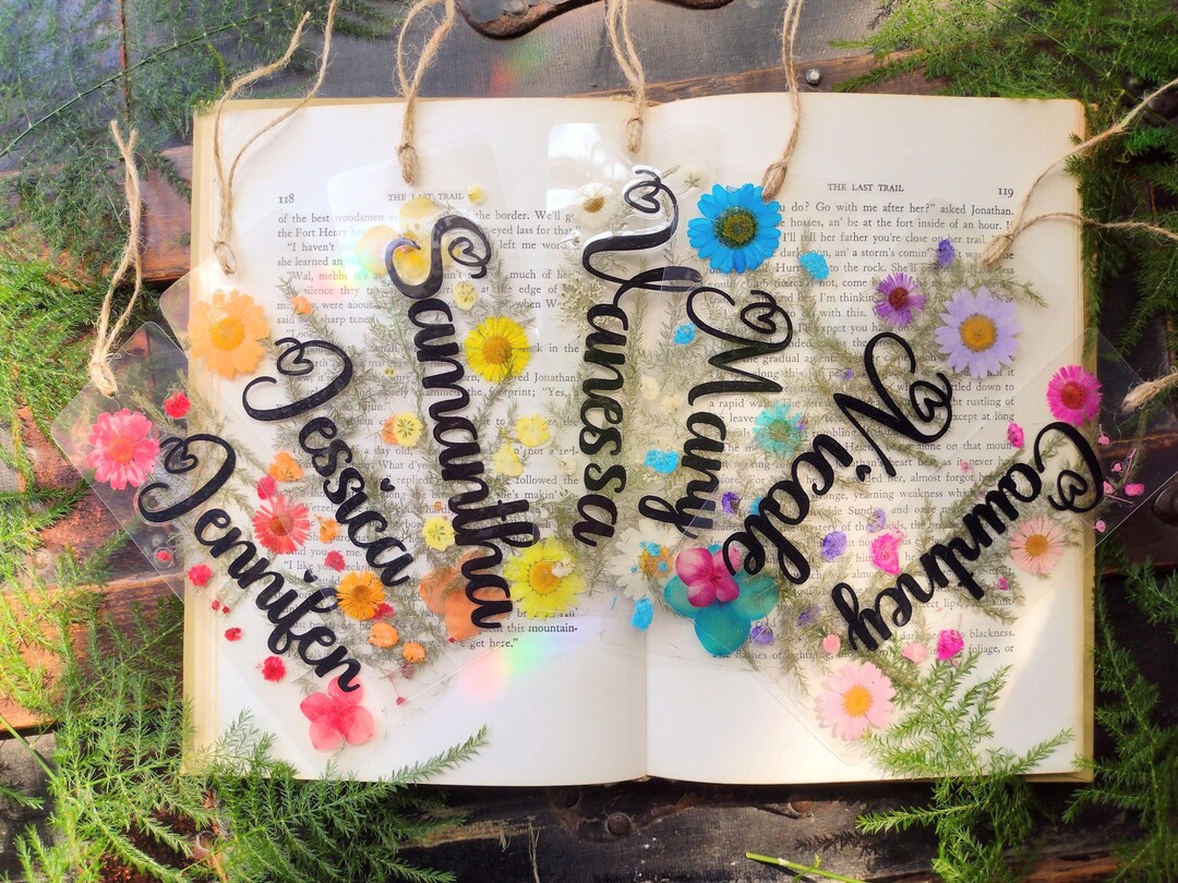 Personalized Pressed Flower Bookmark: Laminated Cottagecore Gift - Etsy