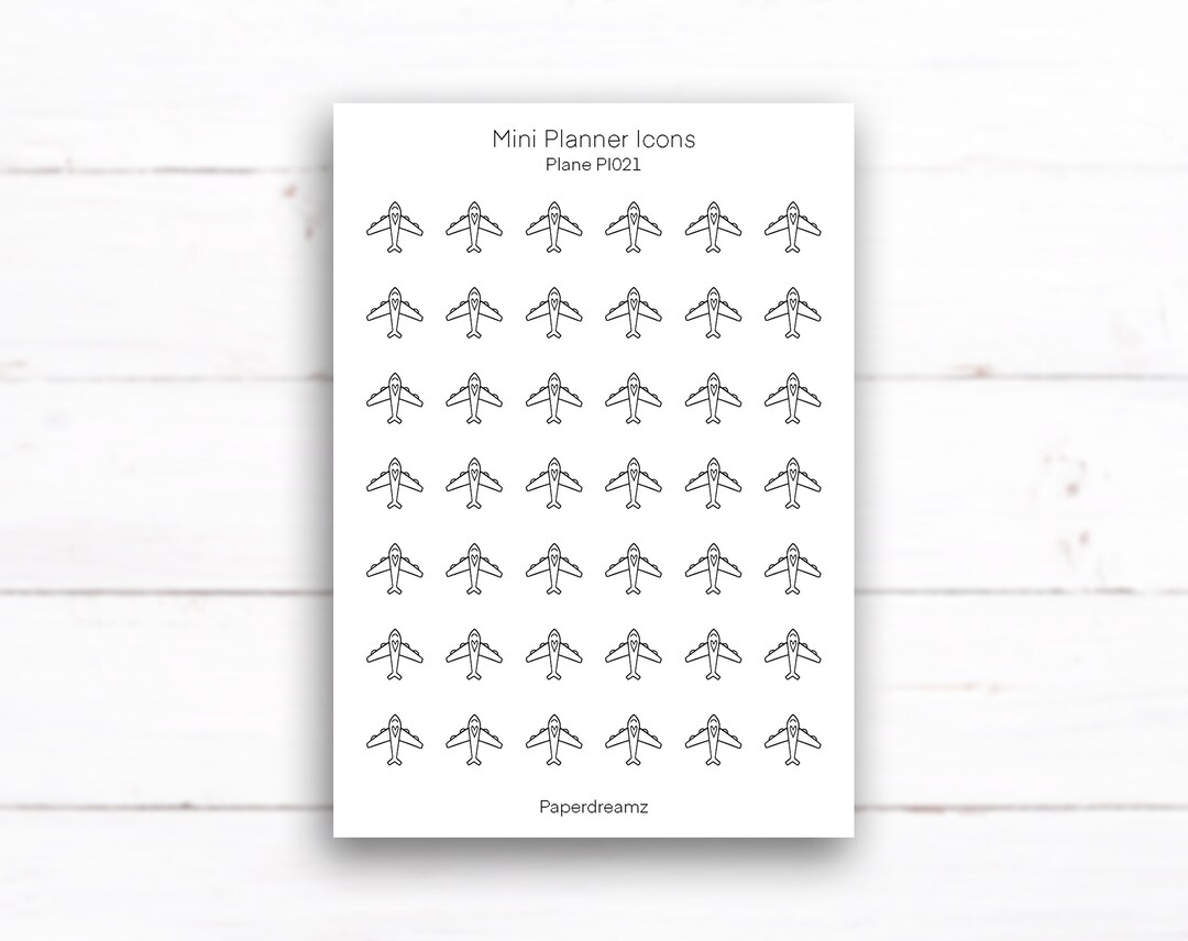 Mini Planner Icons Plane Functional Planner Stickers, Minimal Planner ...