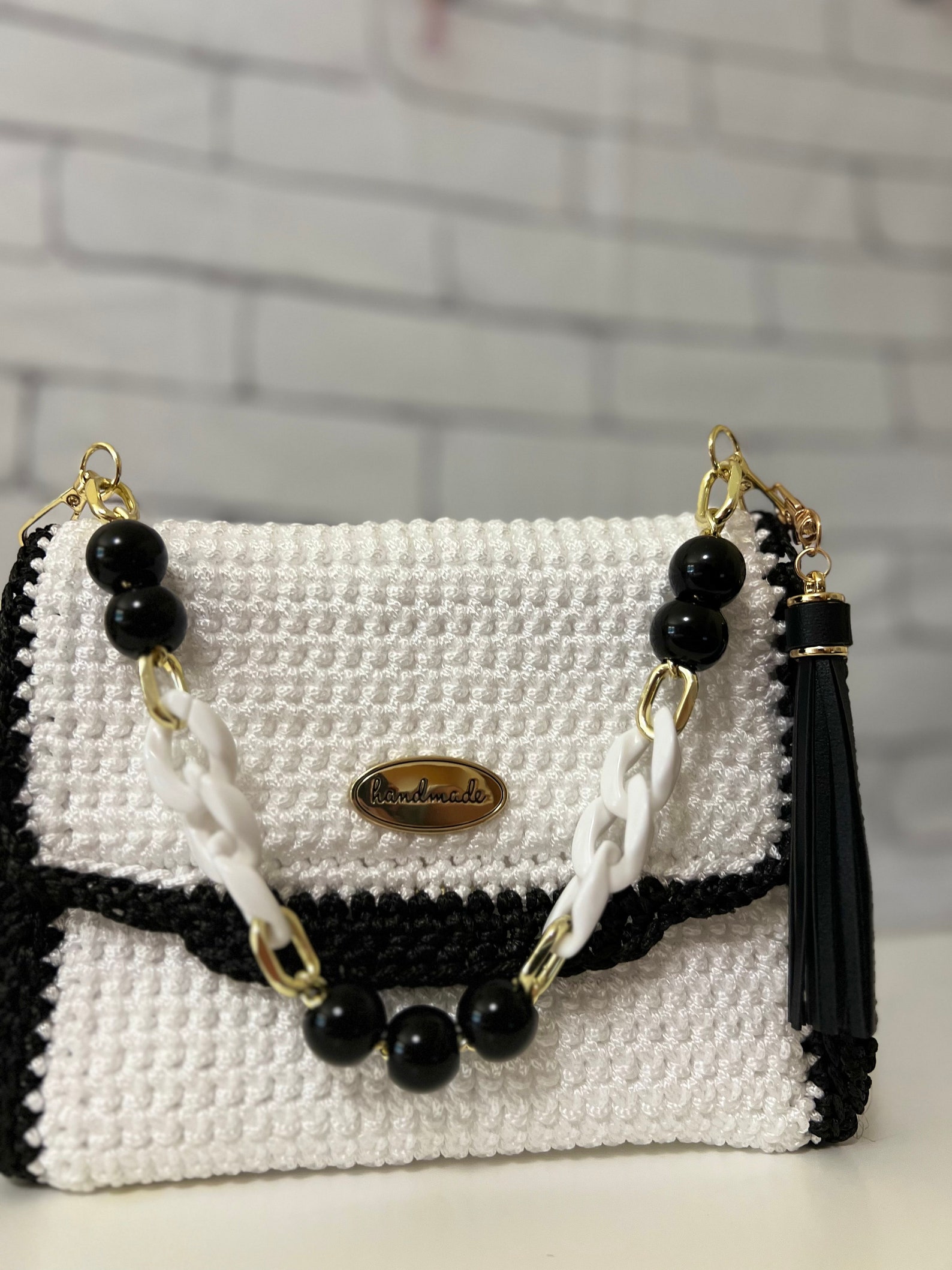 Handmade Crochet Color Block Handbag: Chic Purse With Fringe - Etsy