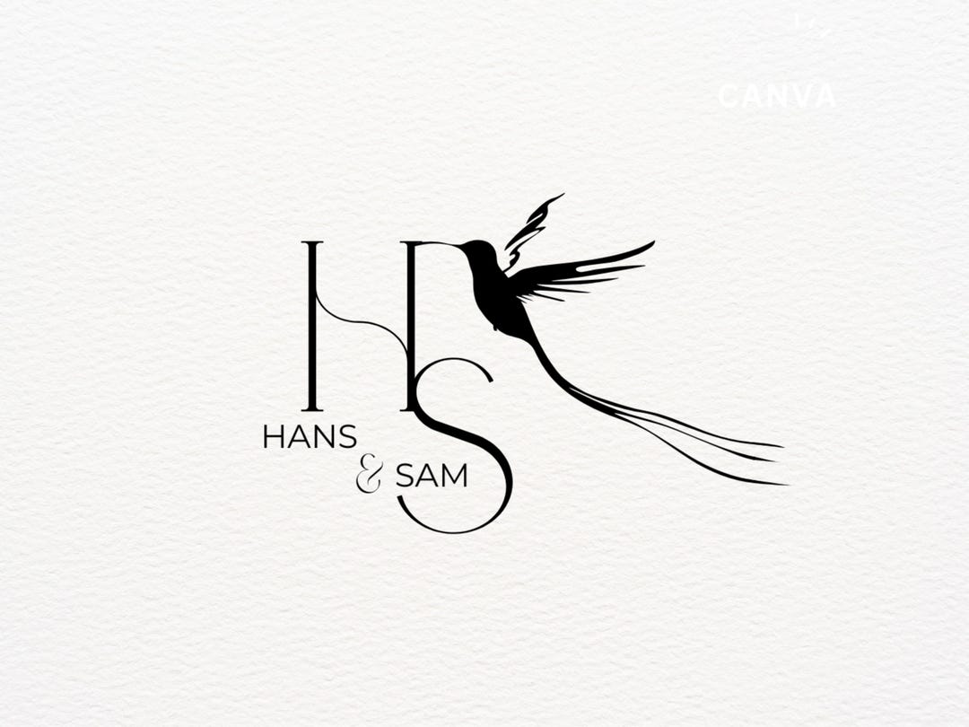 Wedding Monogram Template Canva Couple Wedding Monogram Modern Logo ...