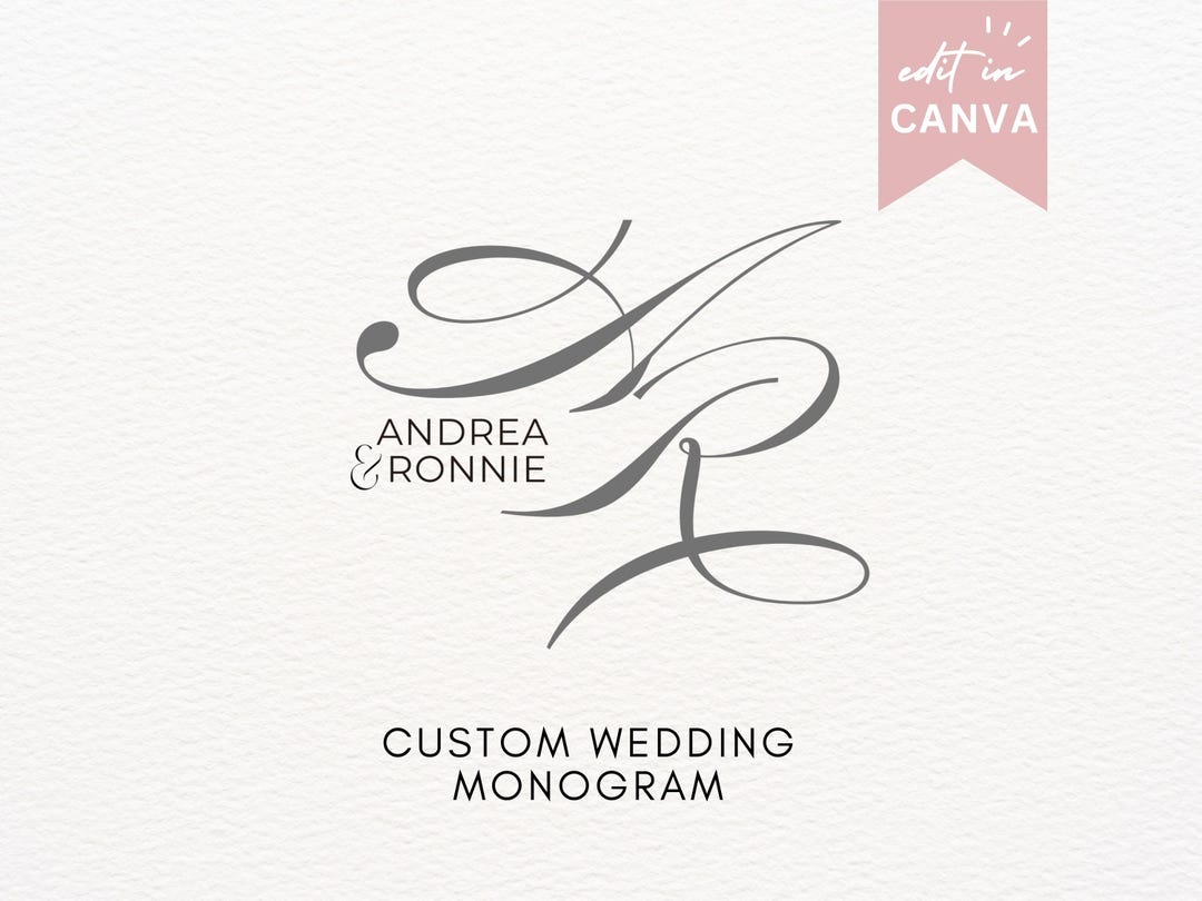 Modern Wedding Monogram Template Elegant Wedding Digital Monogram ...