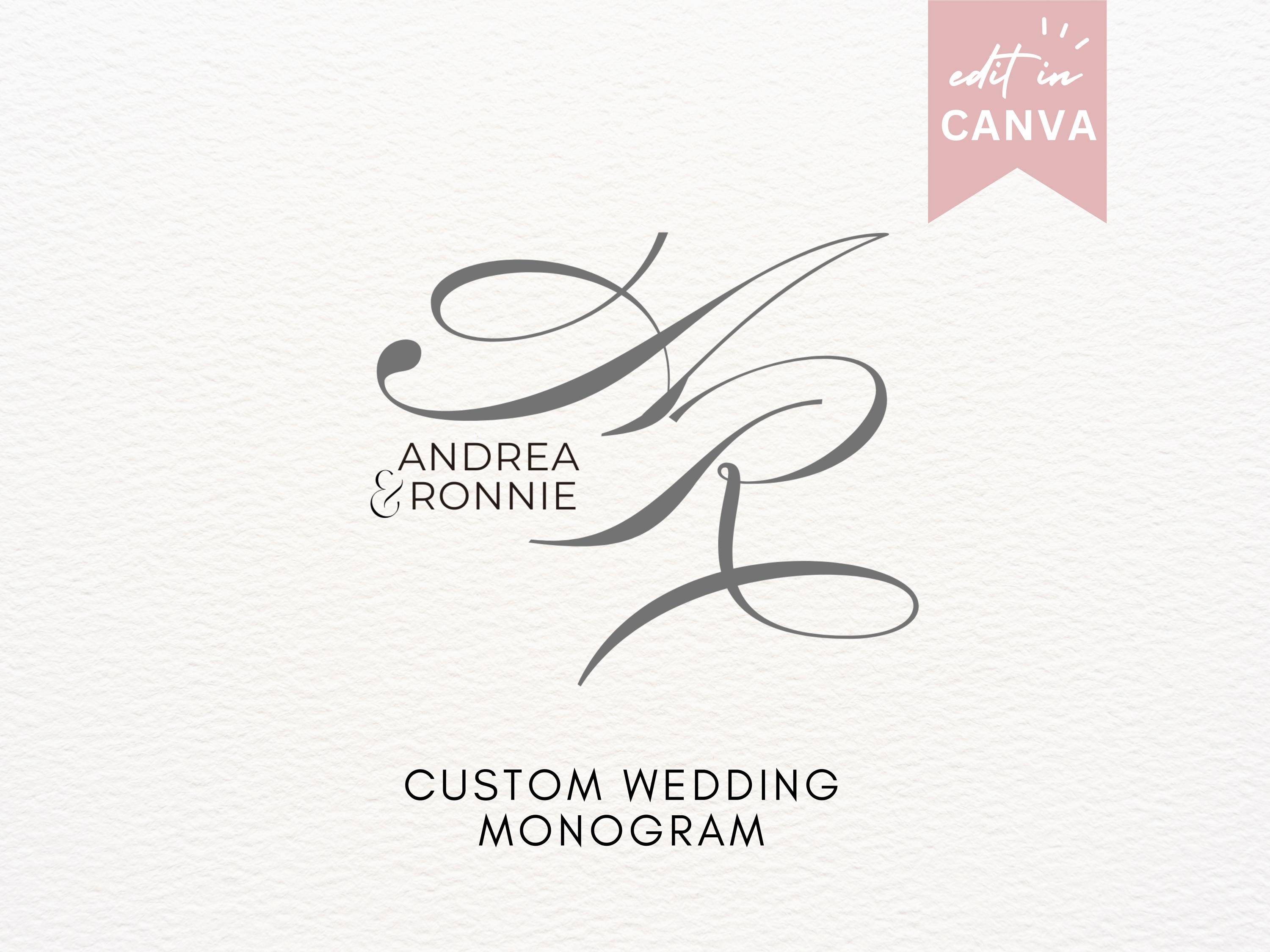 Modern Wedding Monogram Template Elegant Wedding Digital Monogram ...