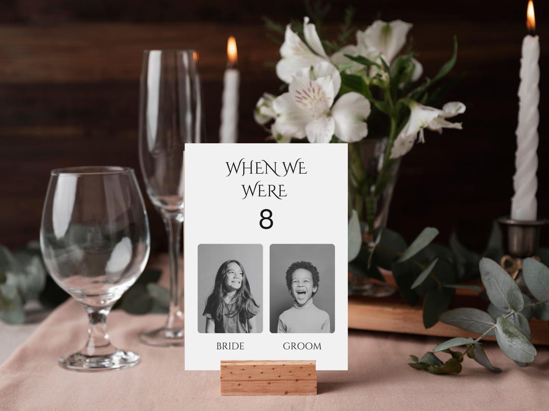When We Were Table Numbers Wedding Age Photo Canva Editable Wedding ...