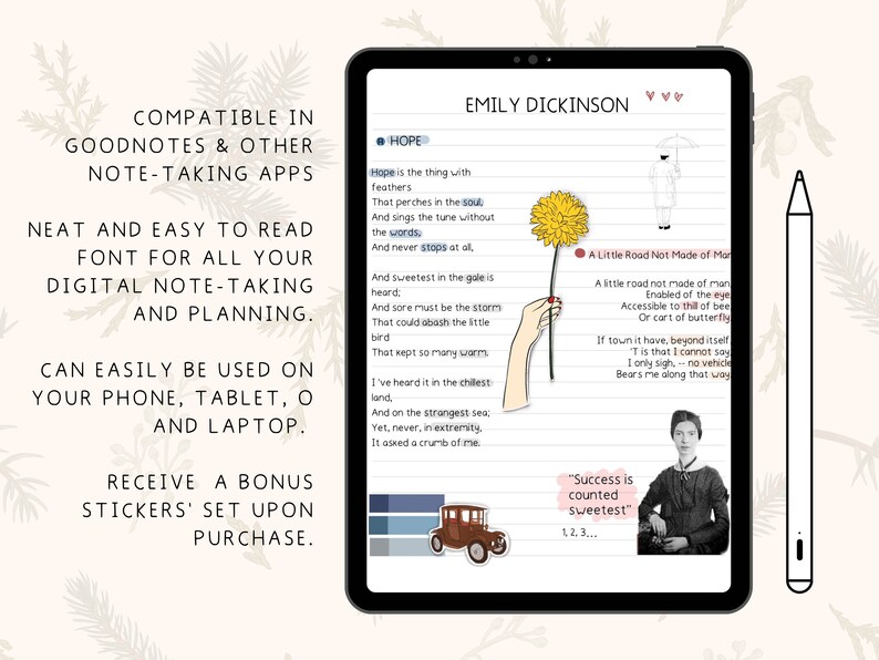 Goodnotes Handwritten Font Neat and Aesthetic Font for Digital Note ...