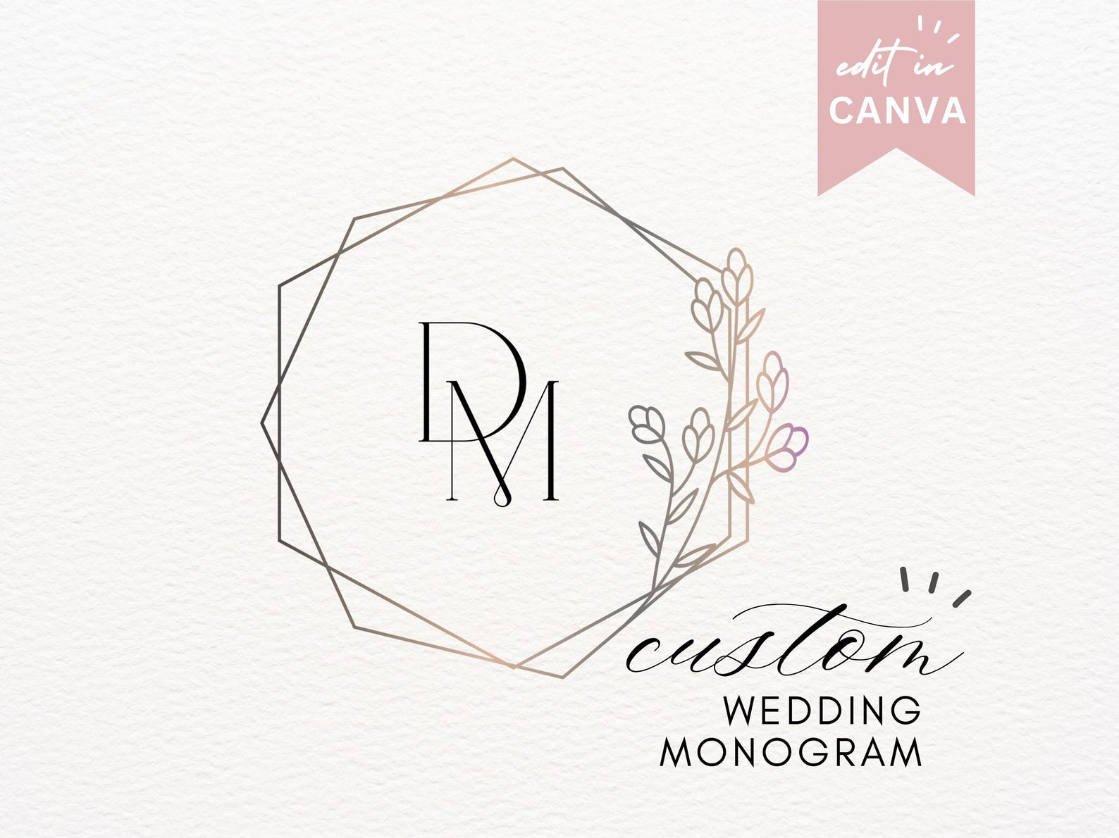 Editable Wedding Monogram Template Elegant Modern Monogram Wedding ...
