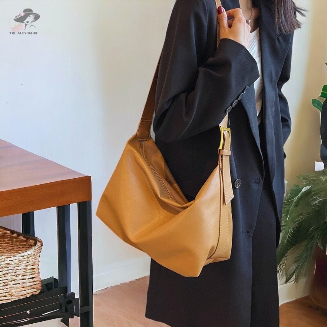 Stylish Leather Crossbody Purse, Leather Shoulder Purse, Smooth Leather ...