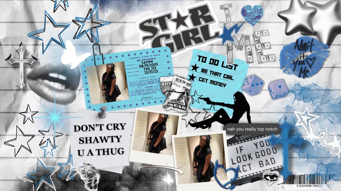 Stargirl Wallpaper Blue (desktop) - Etsy