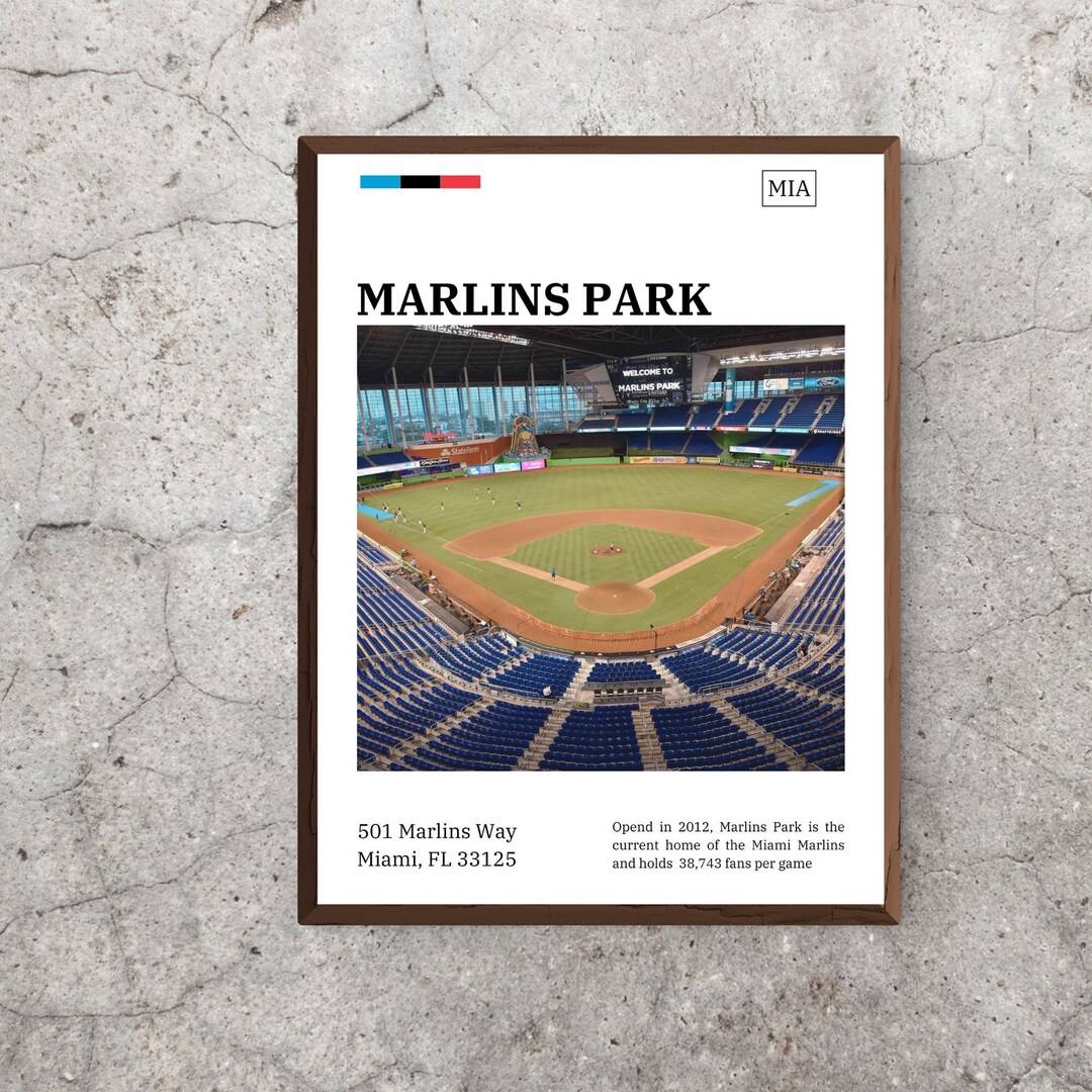 Loandepot Park Print Miami Marlins Poster Ballpark Art MLB Stadium ...