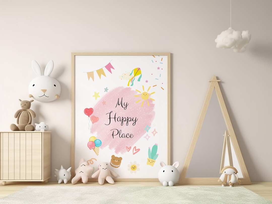 My Happy Place Printable Wall Art, Nursery Room Print,play Room Poster ...