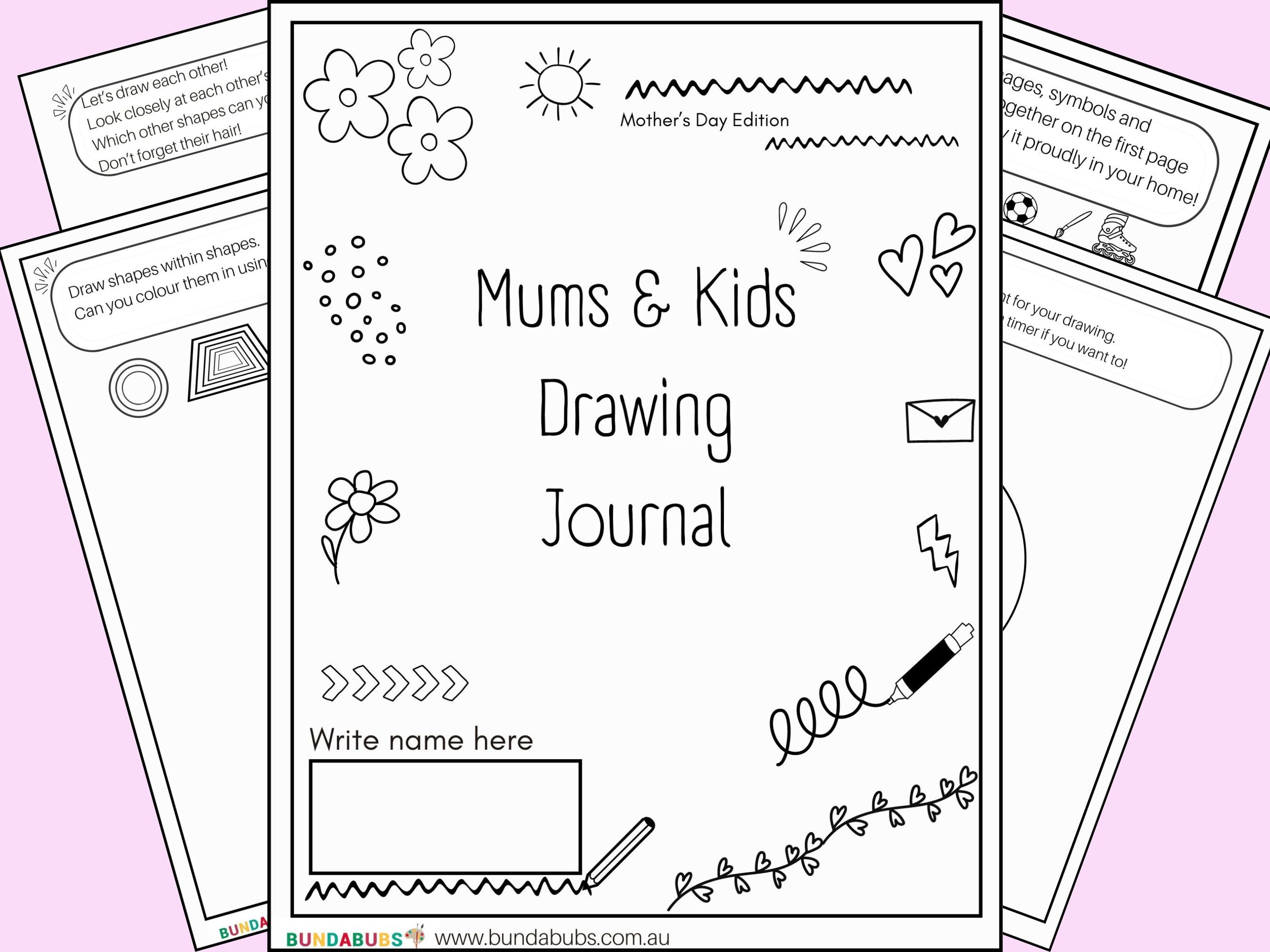 Printable Art Journal for Kids | Mother's Day Theme | Drawing ...