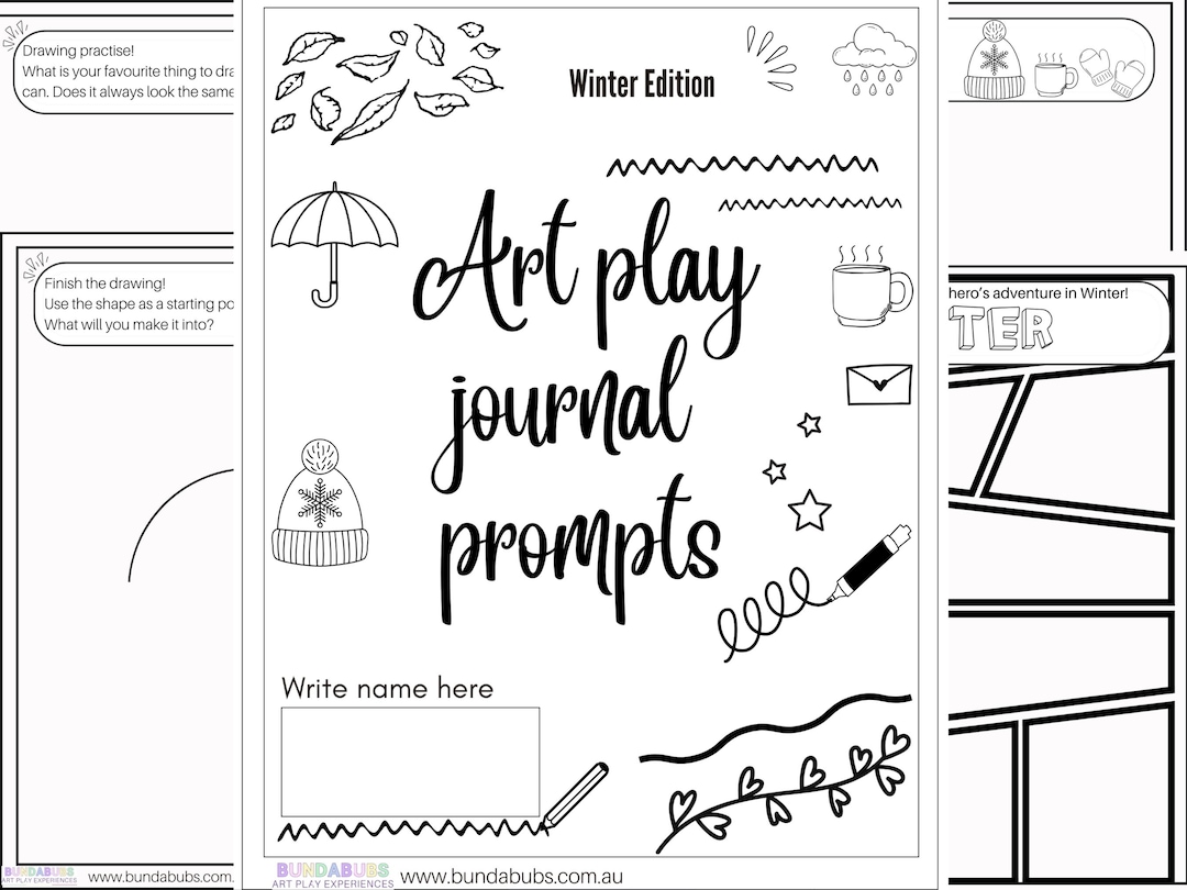 Winter Art Journal Prompts for Kids | Creative Drawing & Colouring (A4 ...