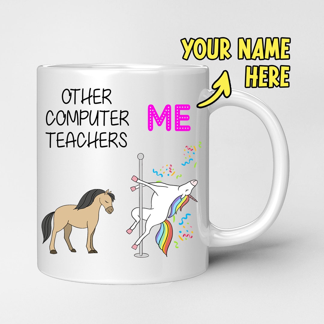 Funny Computer Teacher Gift Mug Personalised | Custom Gift Idea for ...