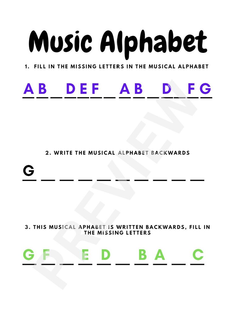 Printable Piano Music Alphabet Activities and Games Set - Etsy