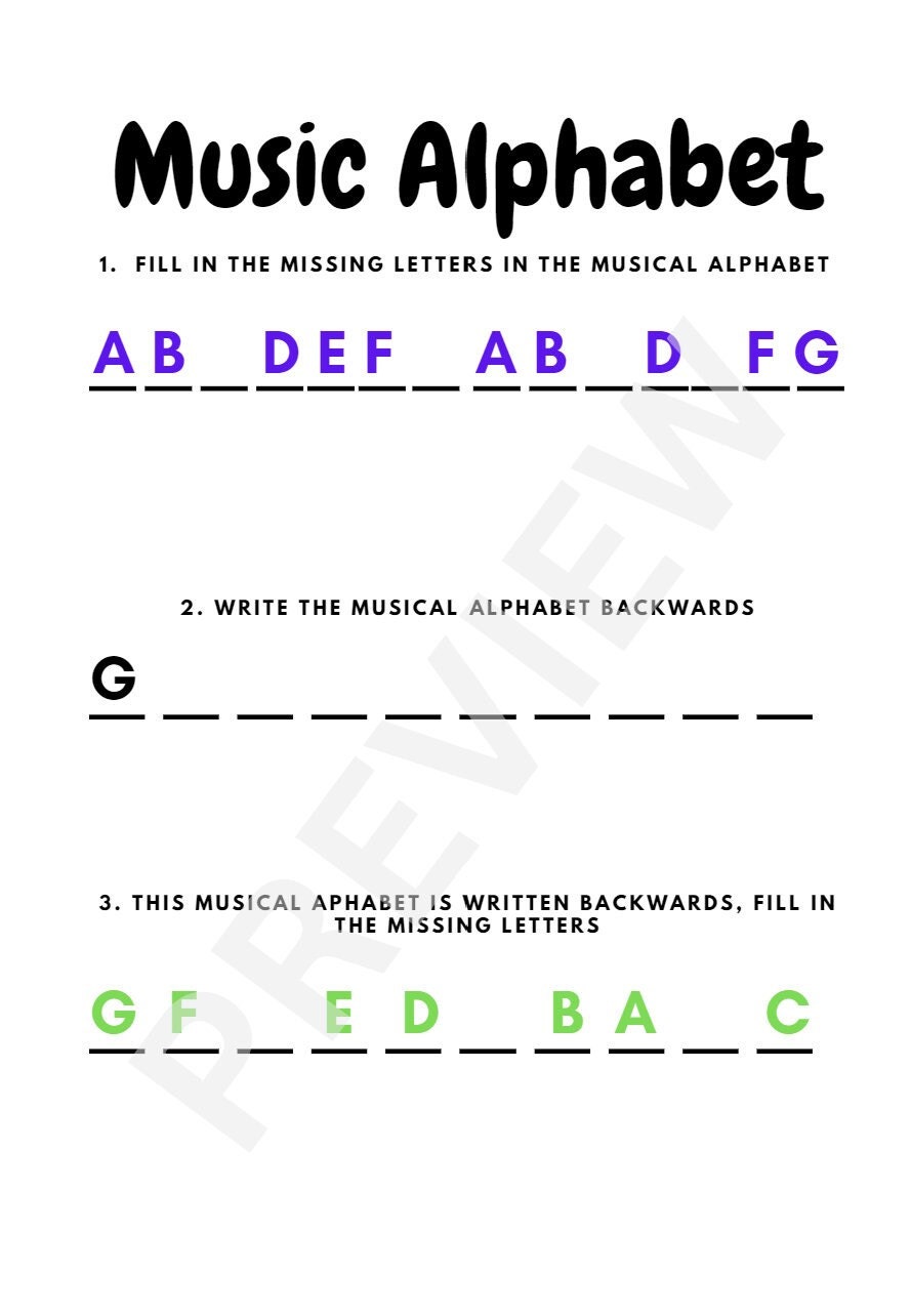 Printable Piano Music Alphabet Activities and Games Set - Etsy