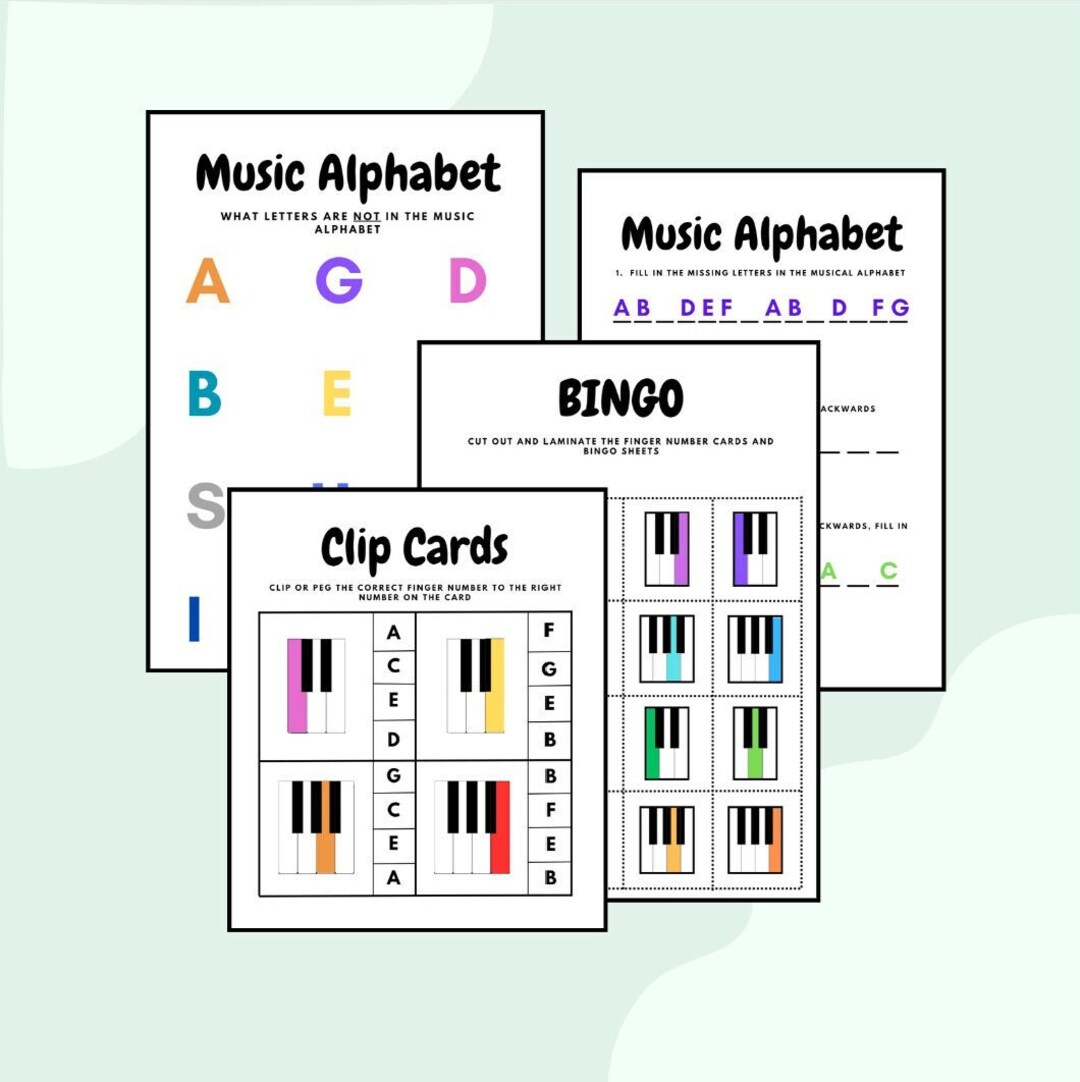 Printable Piano Music Alphabet Activities and Games Set - Etsy