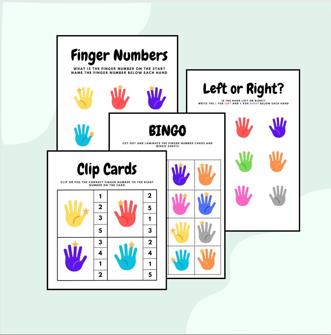 Printable Piano Finger Number Activities and Games - Etsy